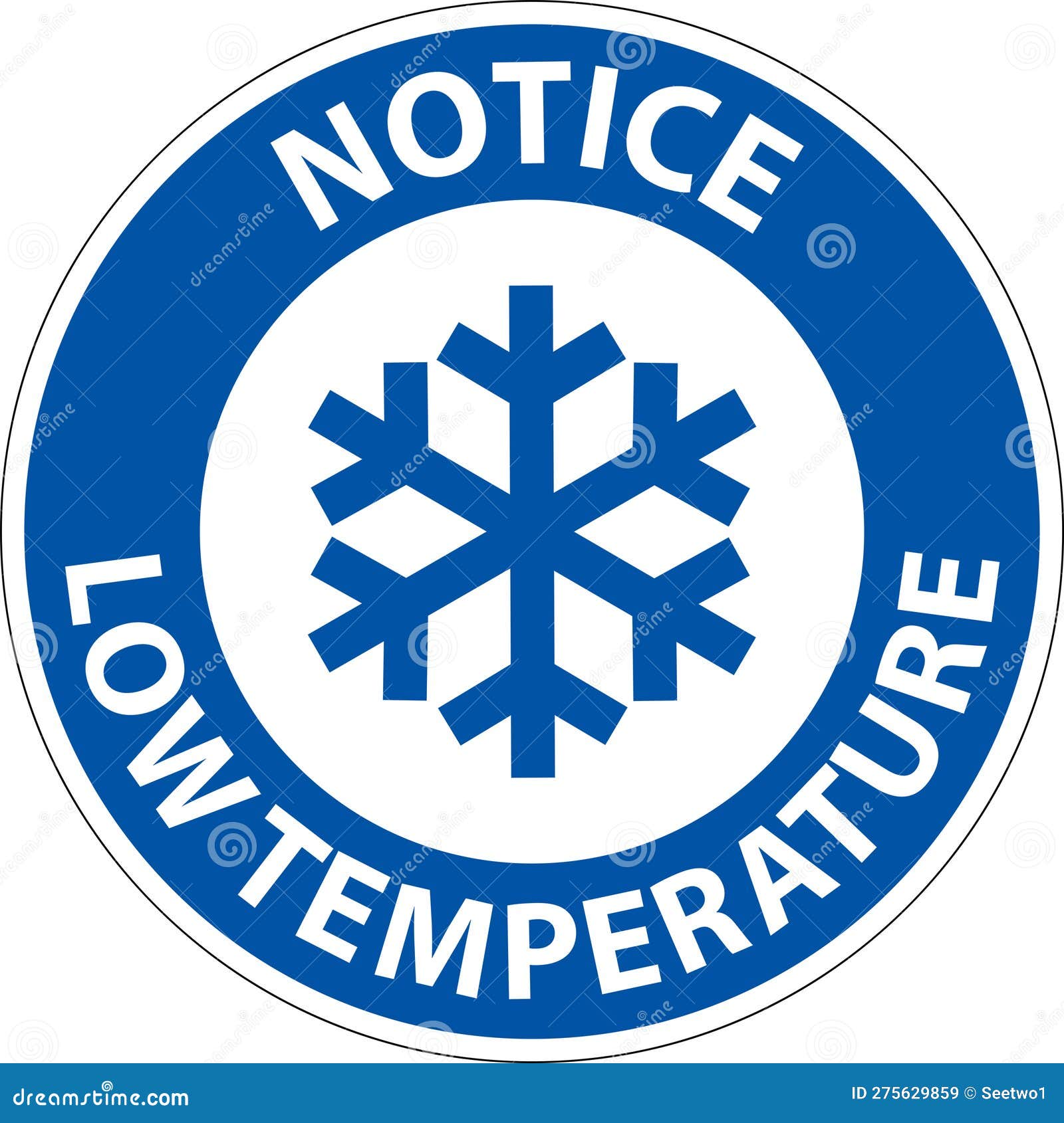 Notice Low Temperature Symbol and Text Safety Sign Stock Vector ...