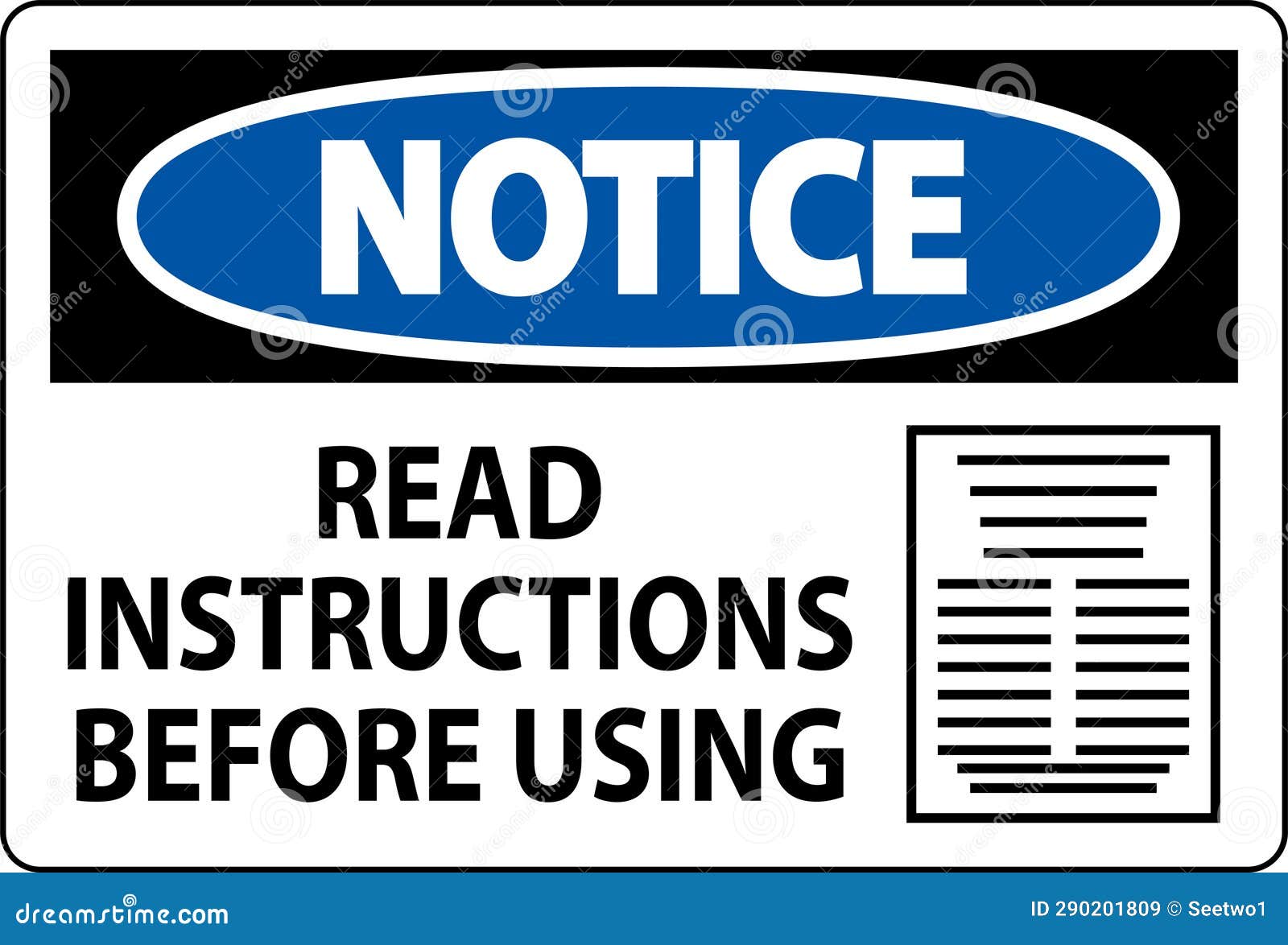 Notice Machine Sign Read Instructions before Using Stock Vector ...