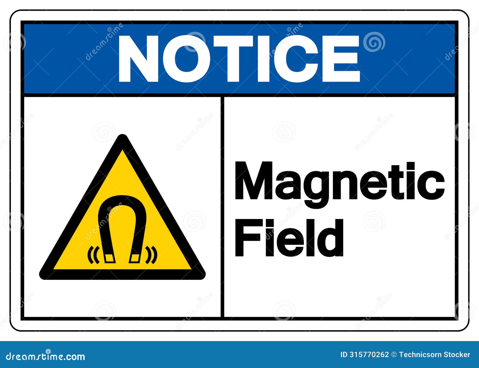 Notice Magnetic Field Symbol Sign, Vector Illustration, Isolate on ...