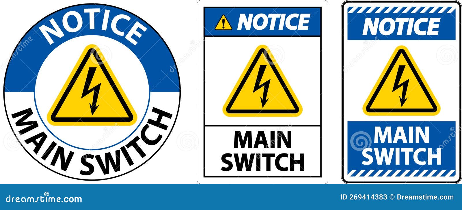 Notice Main Switch Sign on White Background Stock Vector - Illustration ...
