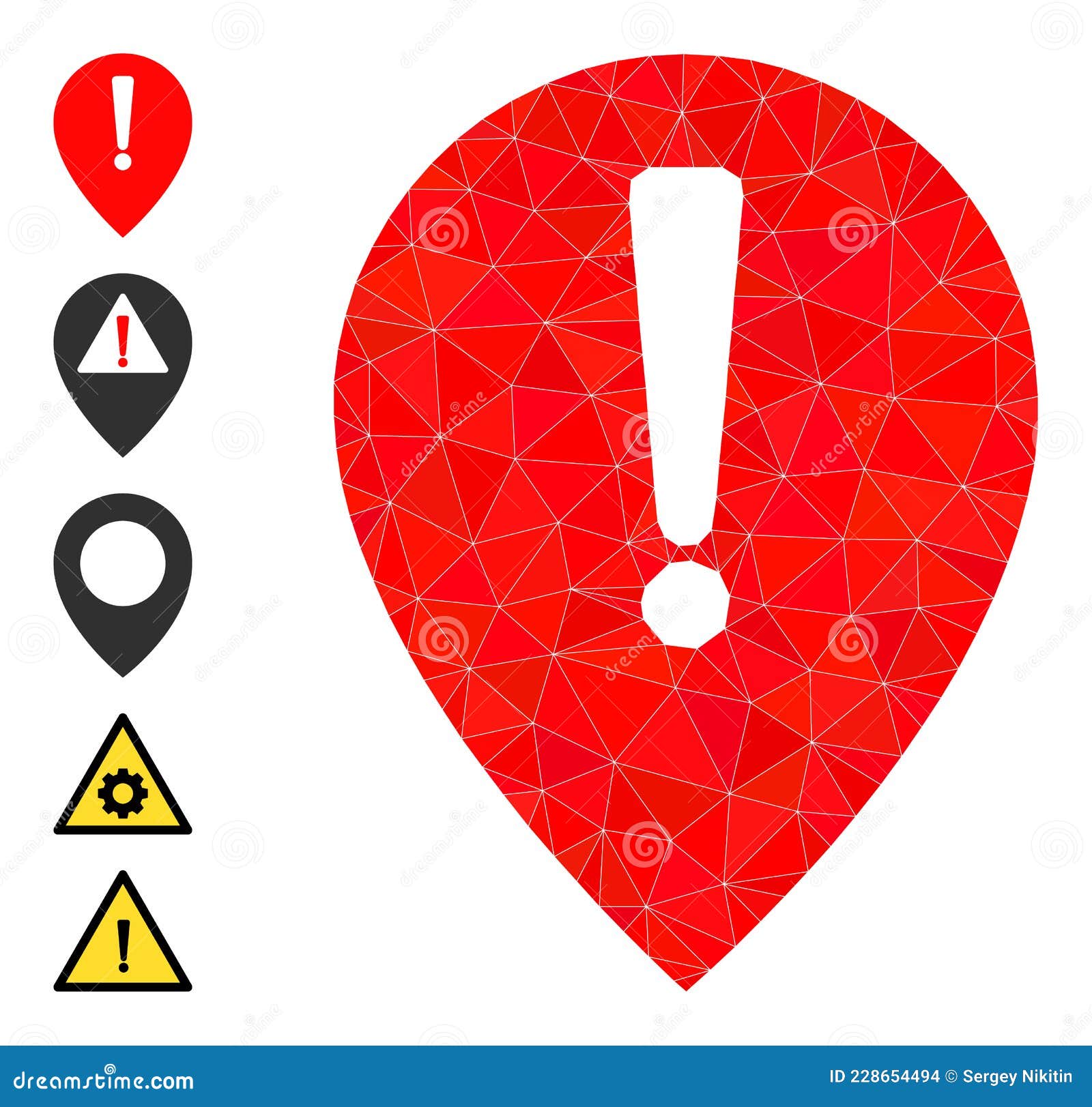 Notice Map Pointer Polygonal Icon and Other Icons Stock Vector ...