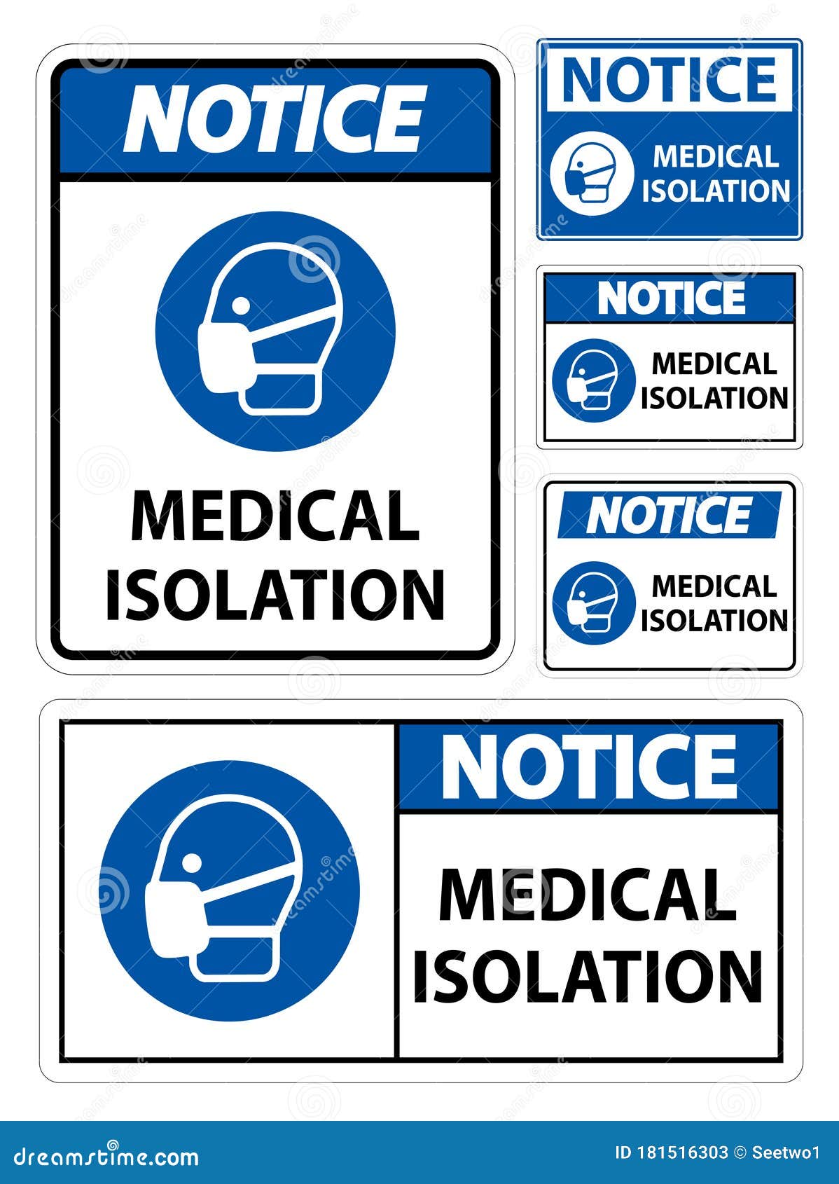 Notice Medical Isolation Sign Isolate on White Background,Vector ...