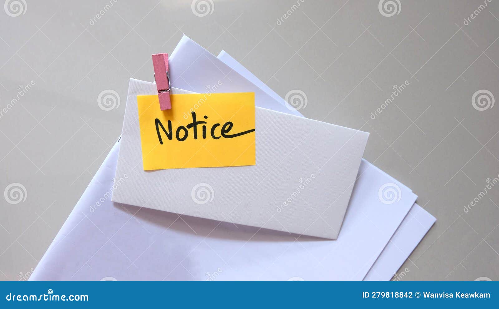 Notice Message Concept Written Post it on Envelope. Stock Photo - Image ...