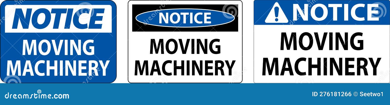 Notice Moving Machinery Sign on White Background Stock Vector ...
