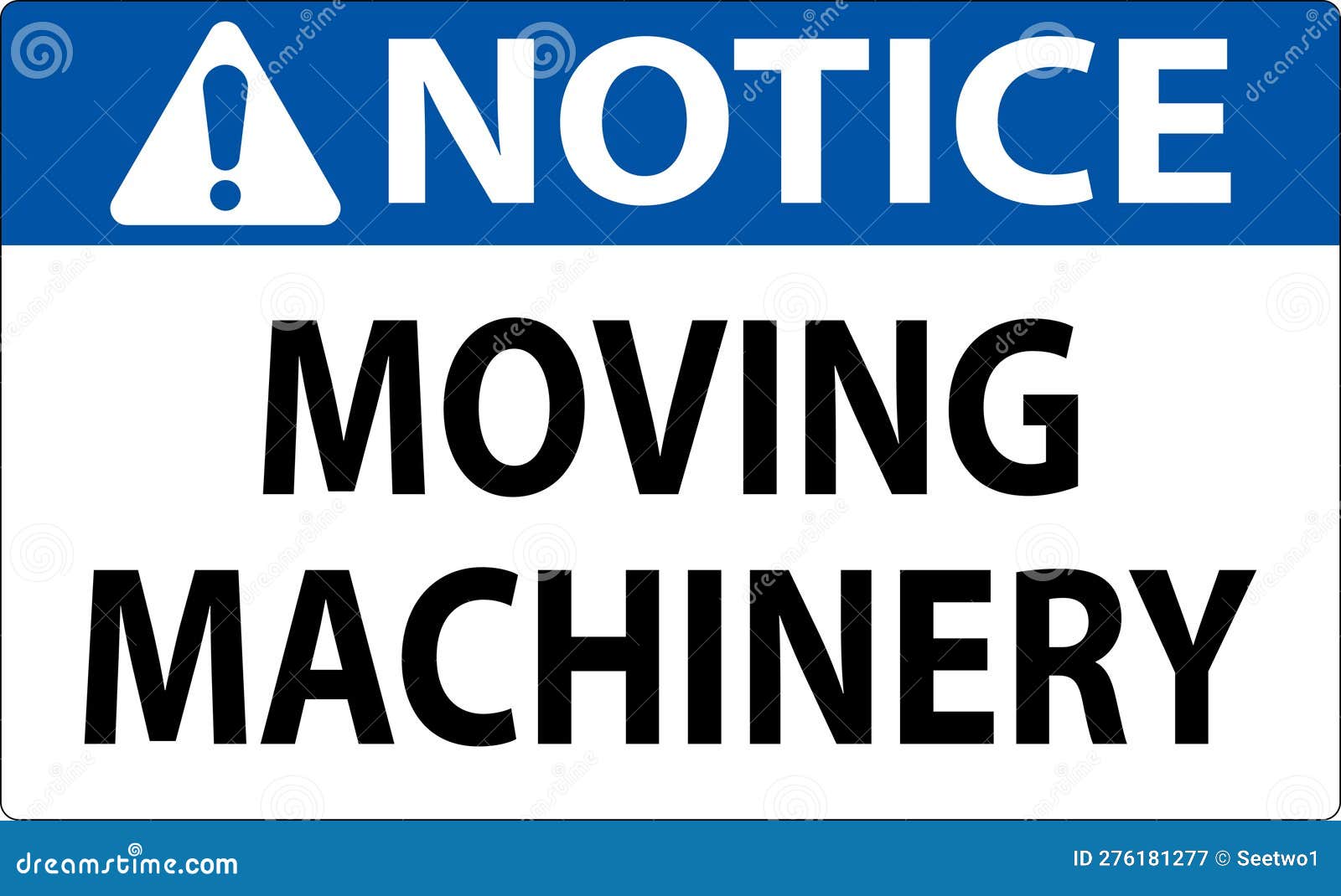 Notice Moving Machinery Sign on White Background Stock Vector ...