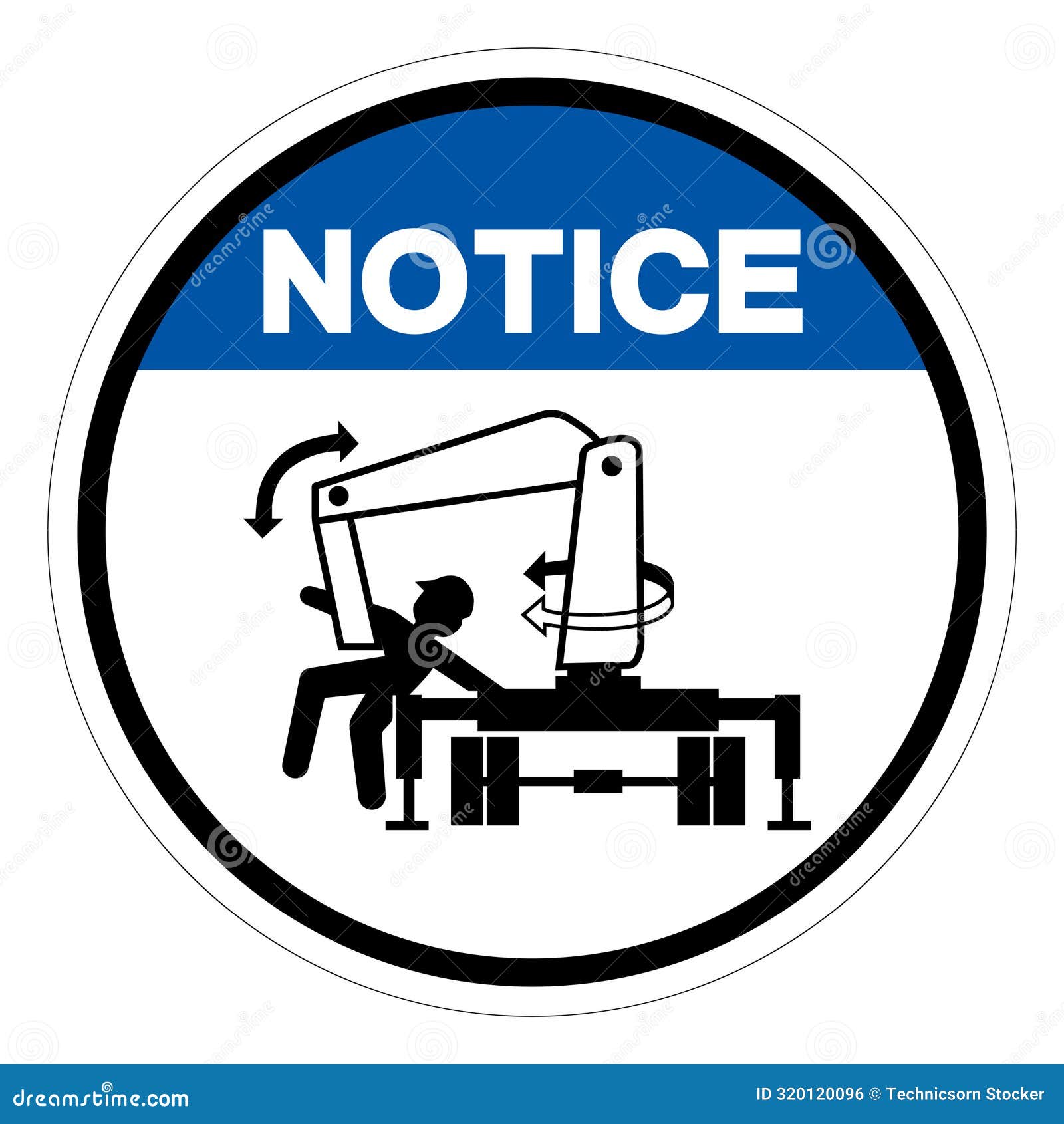 Notice Moving Machinery Symbol Sign, Vector Illustration, Isolate on ...