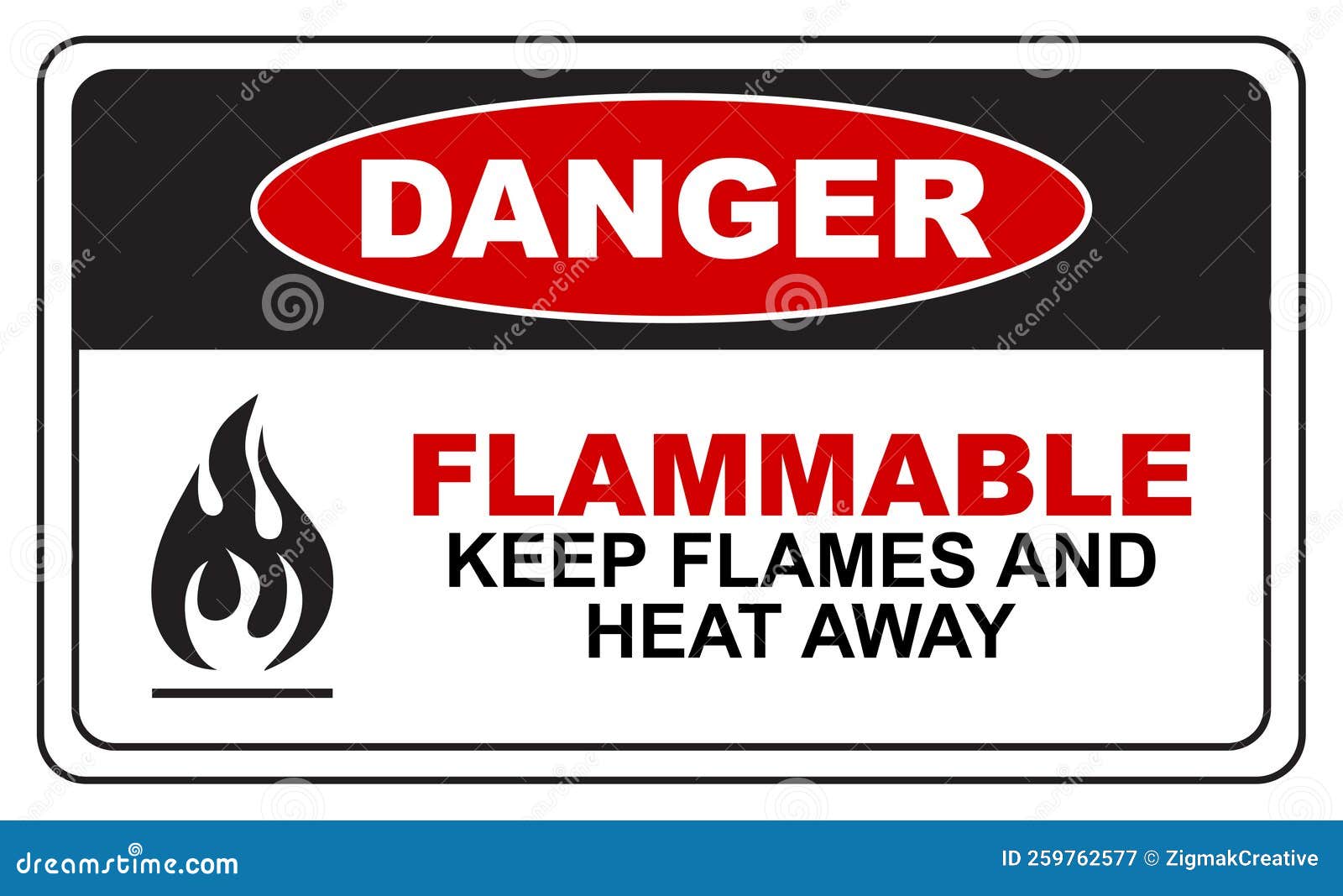 Danger Flammable Material Symbol Sign ,Vector Illustration, Isolate On ...