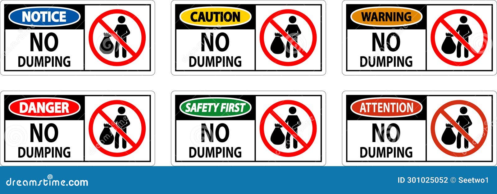Notice No Dumping Sign stock vector. Illustration of environment ...