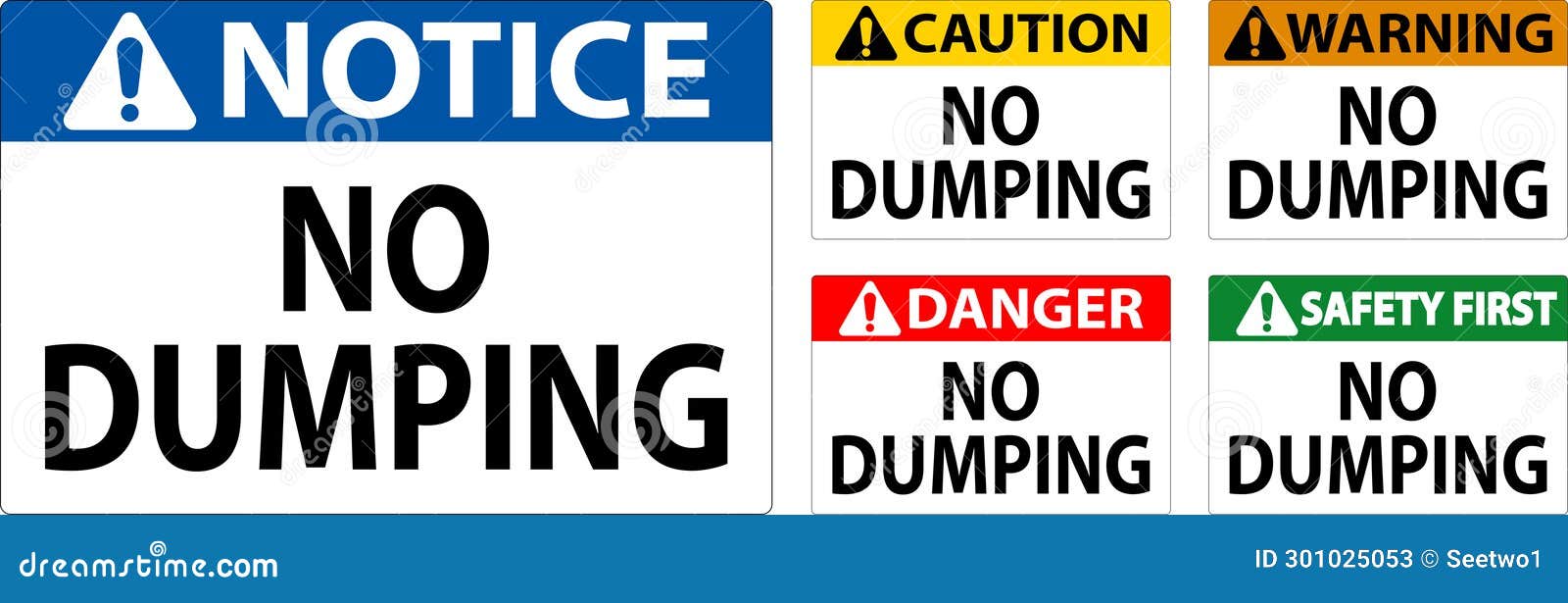 Notice No Dumping Sign stock vector. Illustration of dump - 301025053