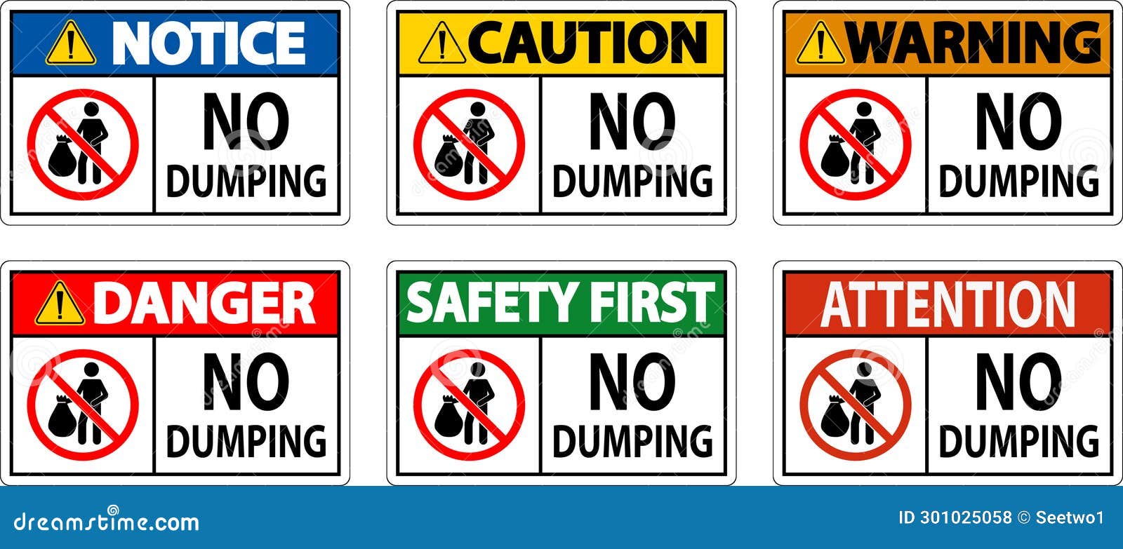 Notice No Dumping Sign stock vector. Illustration of banner - 301025058