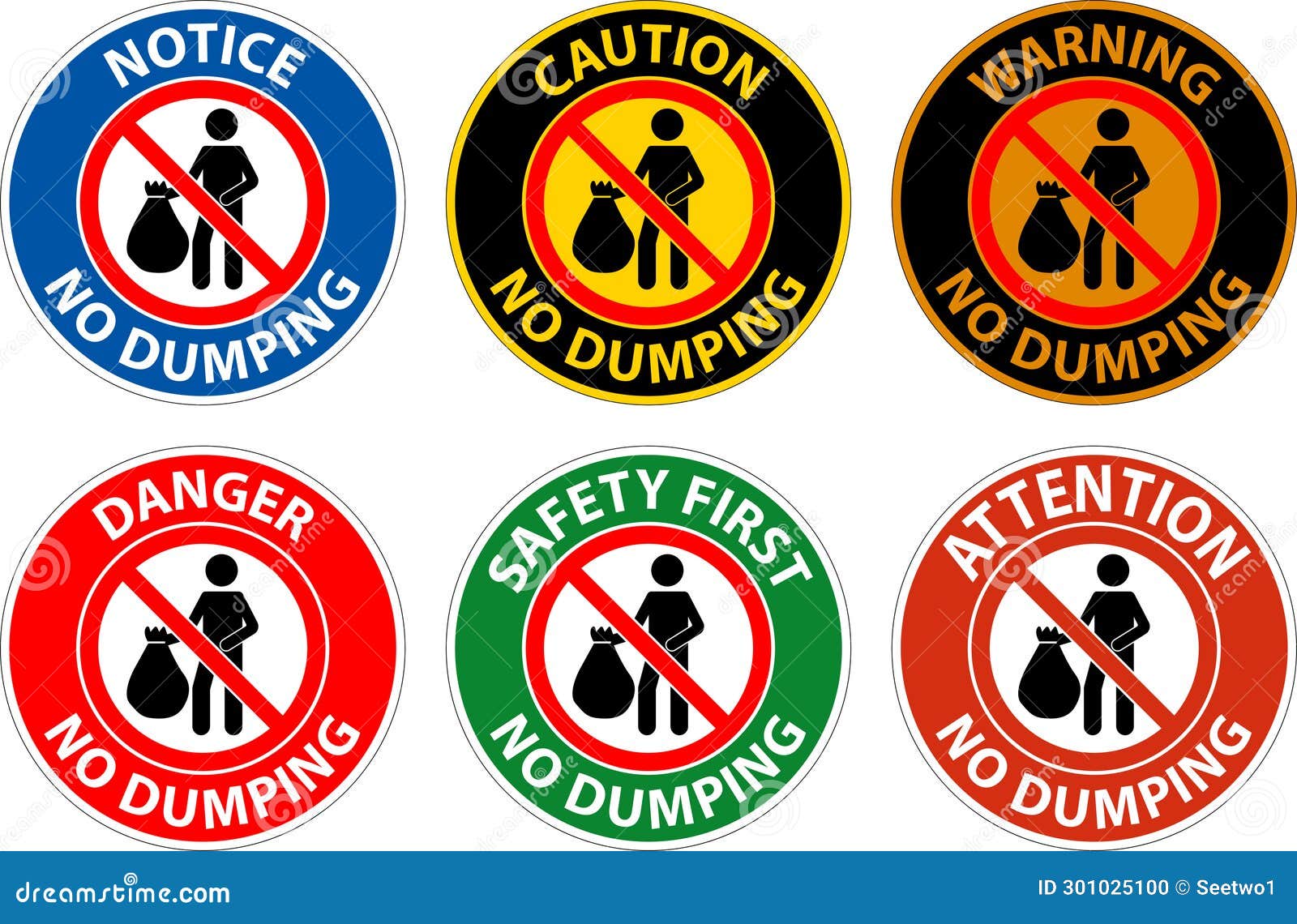 Notice No Dumping Sign stock vector. Illustration of recycle - 301025100