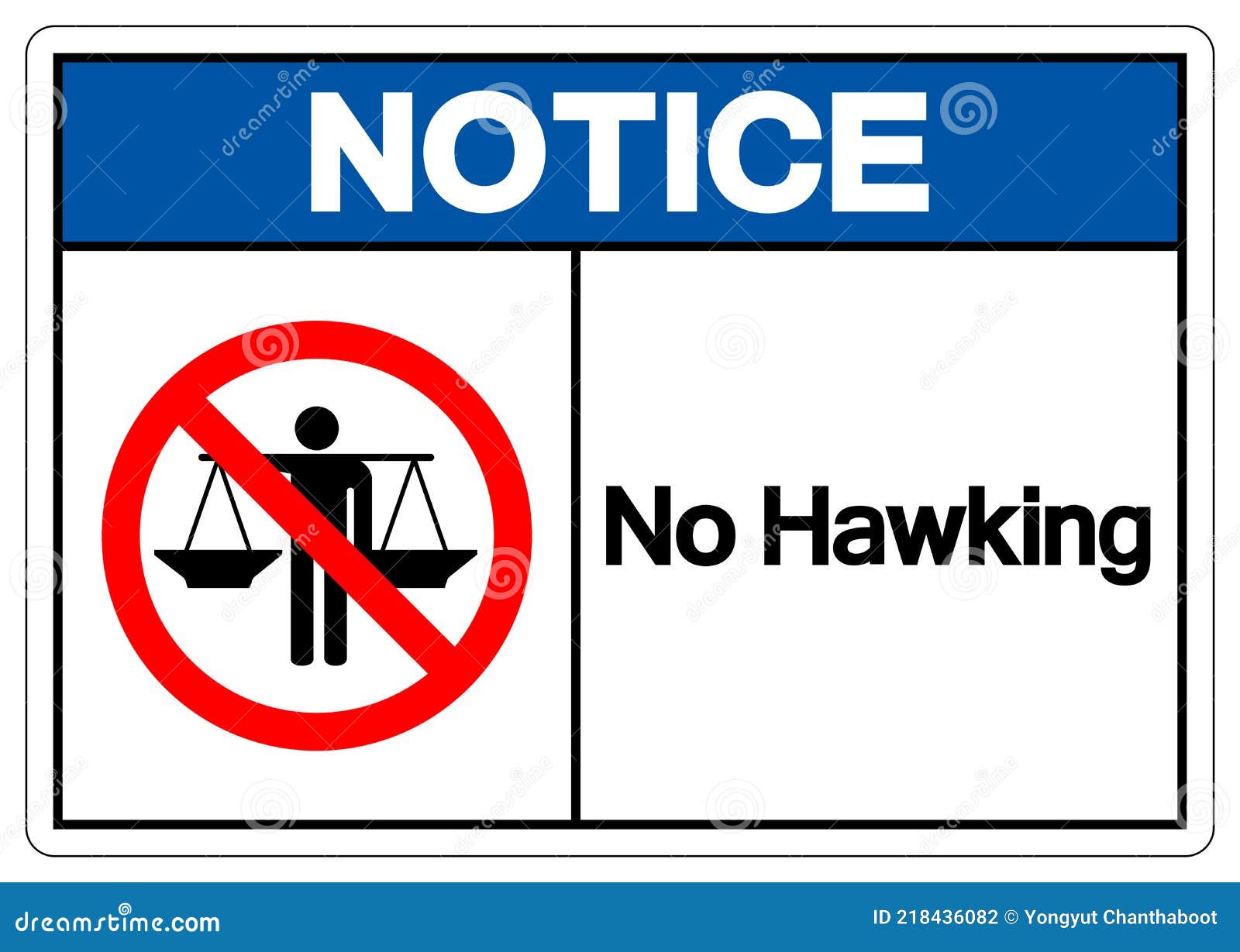 Notice No Hawking Symbol Sign, Vector Illustration, Isolate On White ...