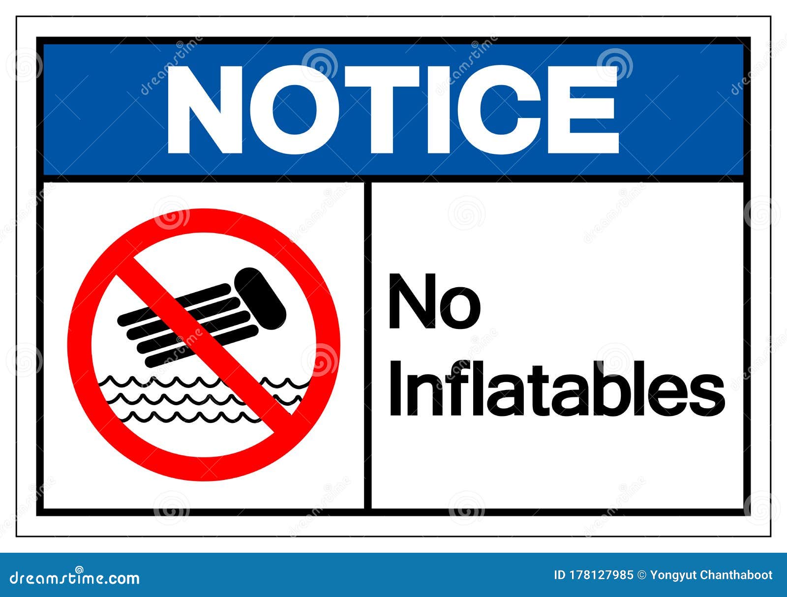 Notice No Inflatables Symbol Sign, Vector Illustration, Isolate on ...
