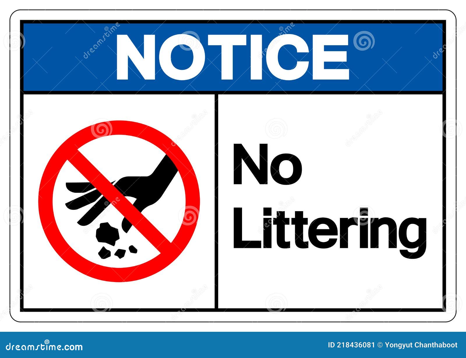 Notice No Littering Symbol Sign, Vector Illustration, Isolate on White ...