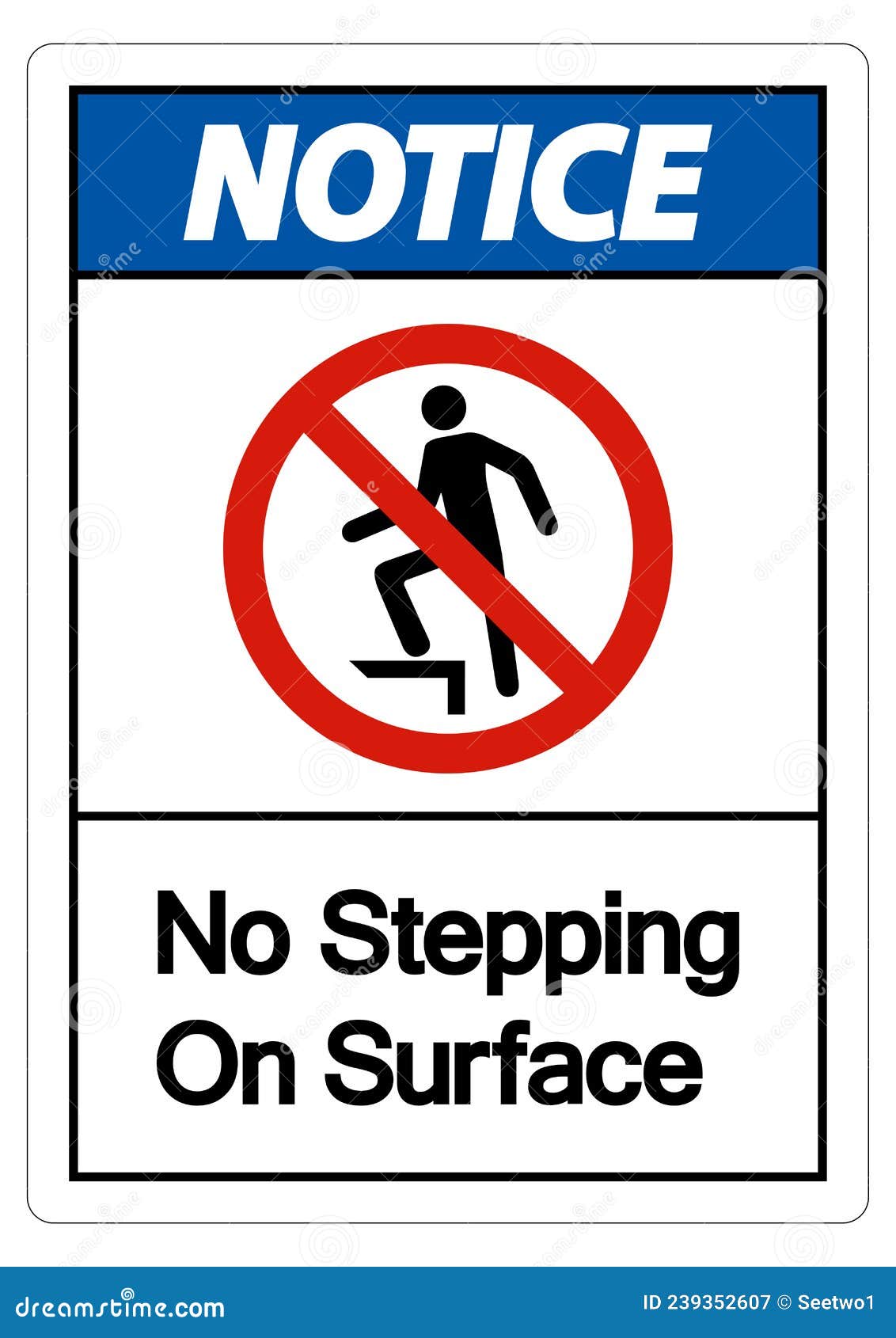 Notice No Stepping on Surface Symbol Sign Stock Vector - Illustration ...