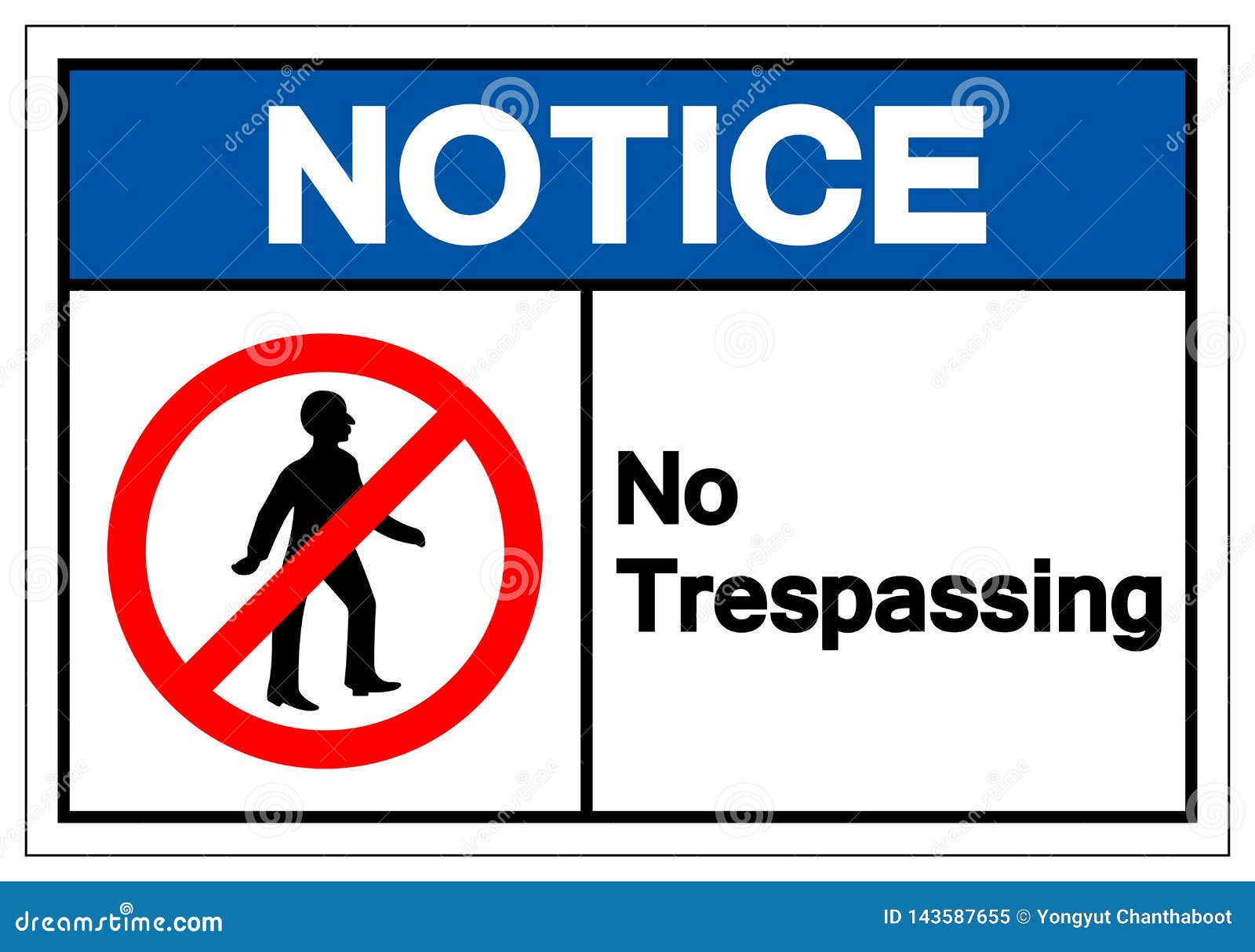 Notice No Trespassing Symbol Sign, Vector Illustration, Isolate on ...