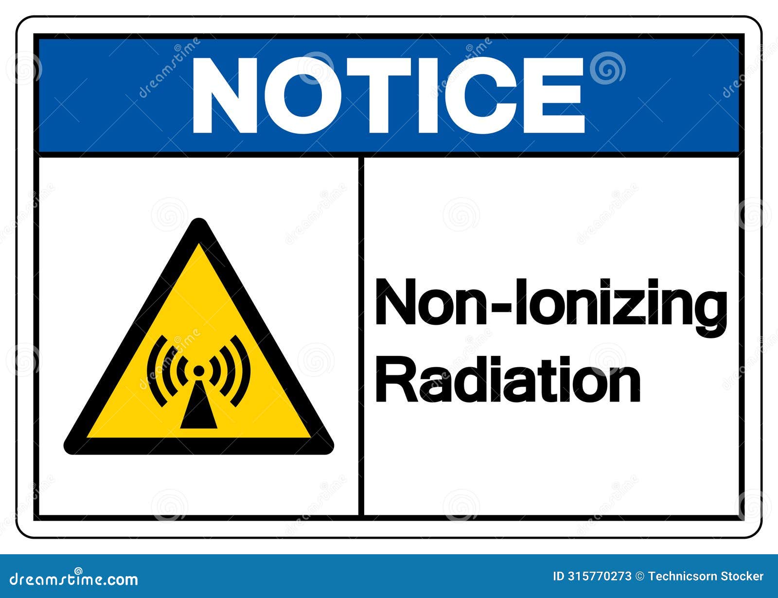 Notice Non-Ionizing Radiation Symbol, Vector Illustration, Isolate on ...