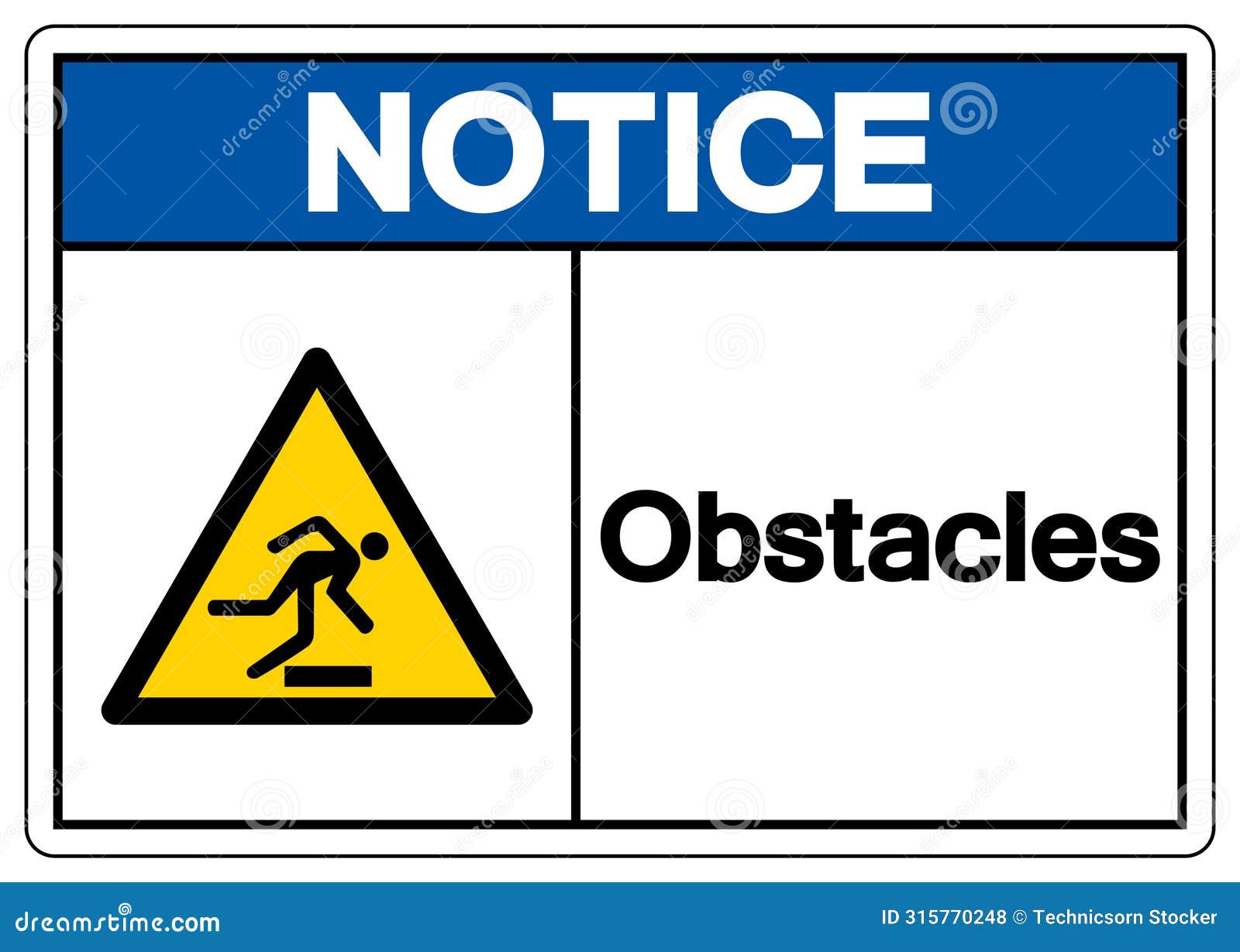 Notice Obstacles Symbol Sign, Vector Illustration, Isolate on White ...