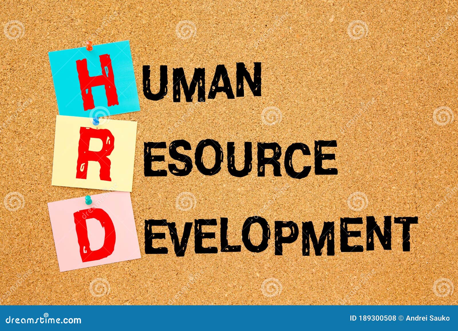 Notice Board with Inscription HRD Human Resource Development Stock ...