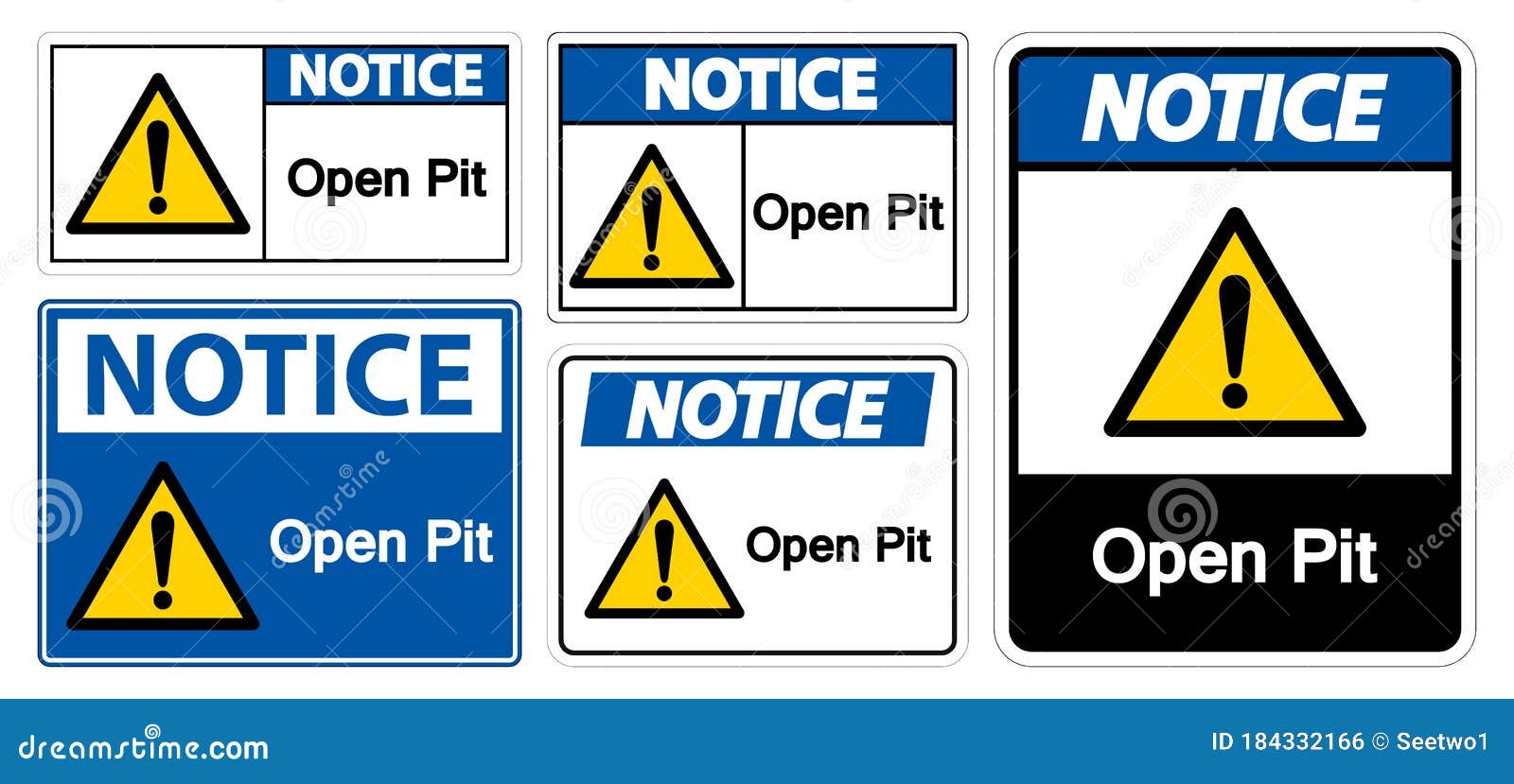 Notice Open Pit Sign Isolate on White Background,Vector Illustration ...