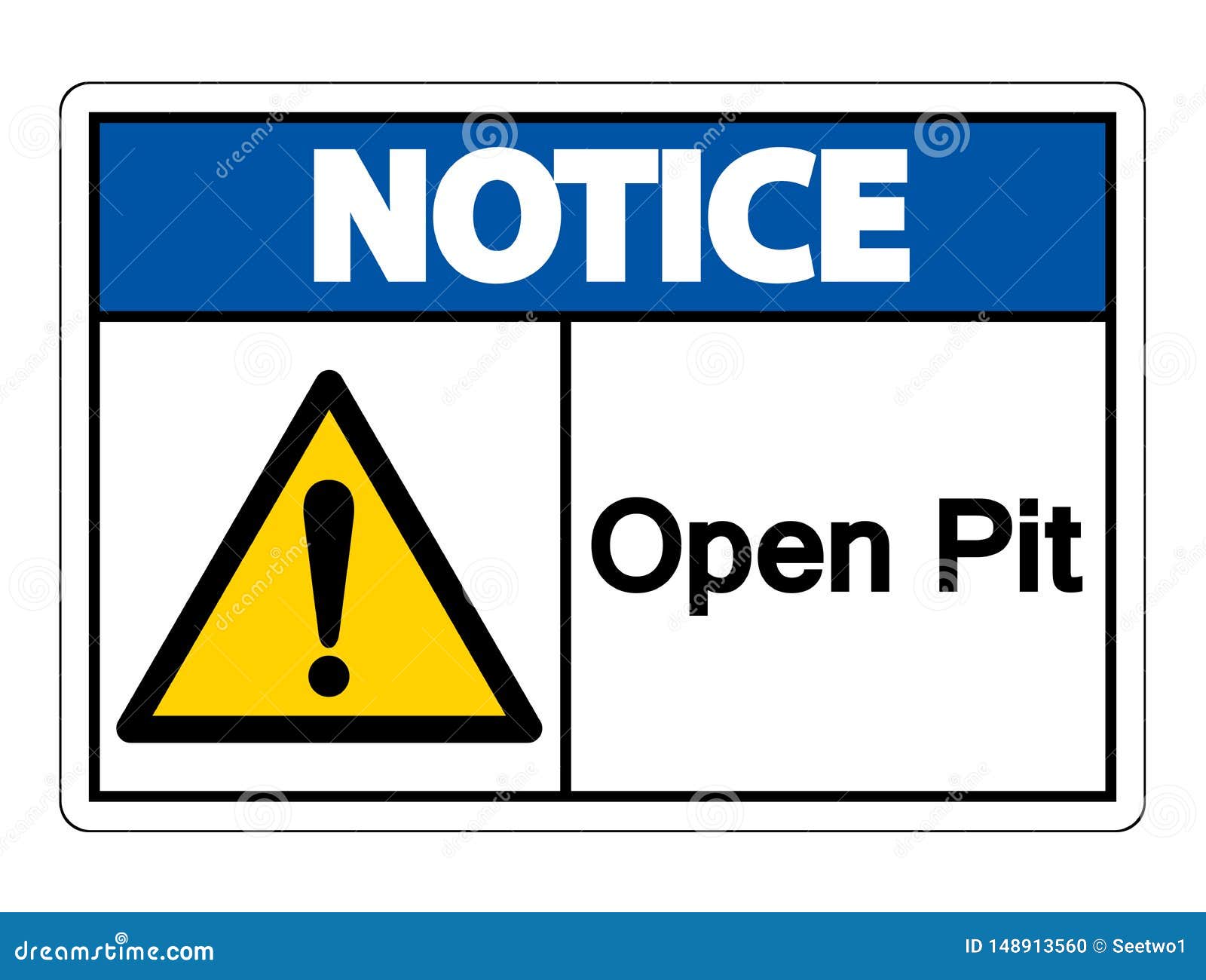 Notice Open Pit Symbol Sign Isolate on White Background,Vector ...