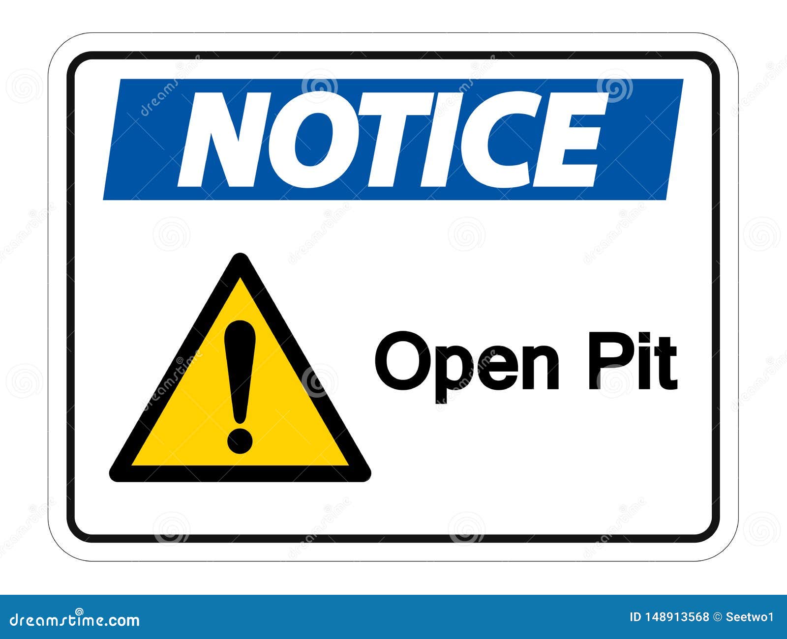 Notice Open Pit Symbol Sign Isolate on White Background,Vector ...