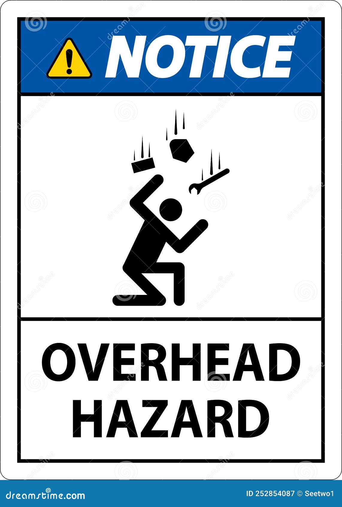 Notice Overhead Cables Symbol Sign ,Vector Illustration, Isolate On ...