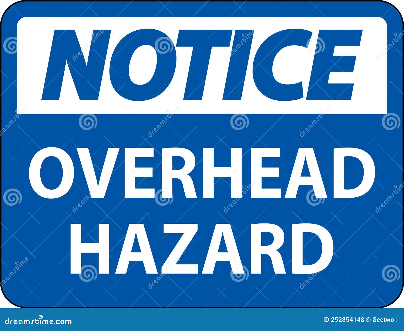 Notice Overhead Hazard Sign on White Background Stock Vector ...