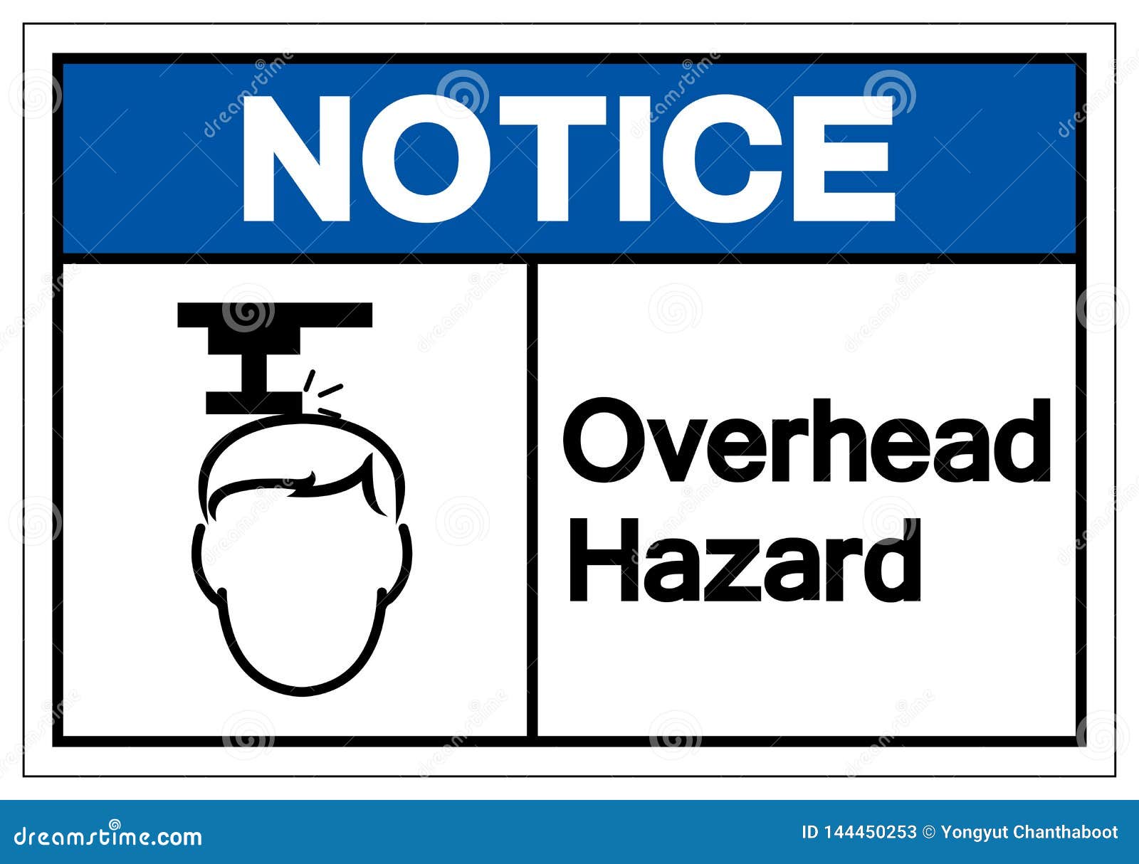 Notice Overhead Cables Symbol Sign ,Vector Illustration, Isolate On ...