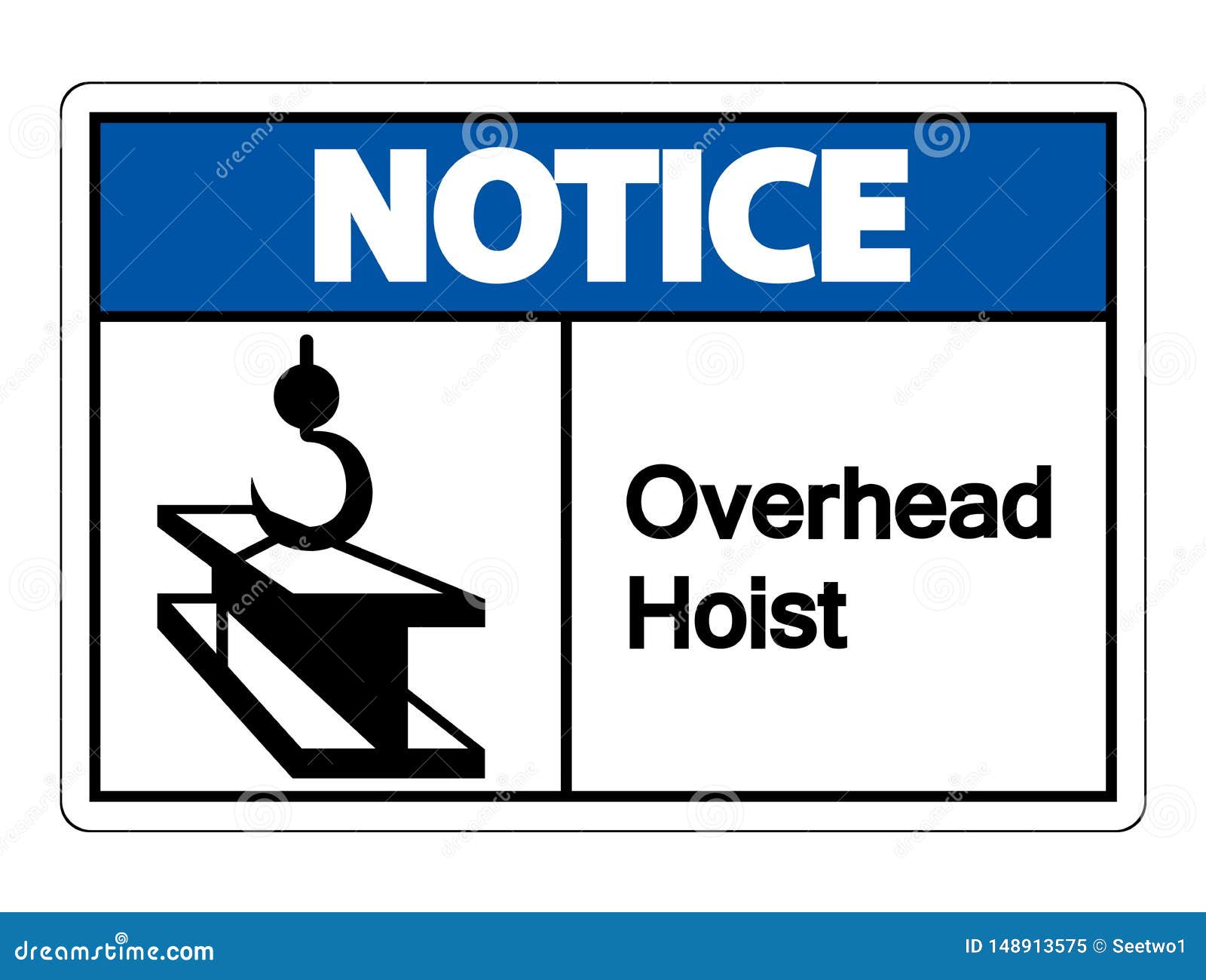 Notice Overhead Hoist Symbol Sign Isolate on White Background,Vector ...