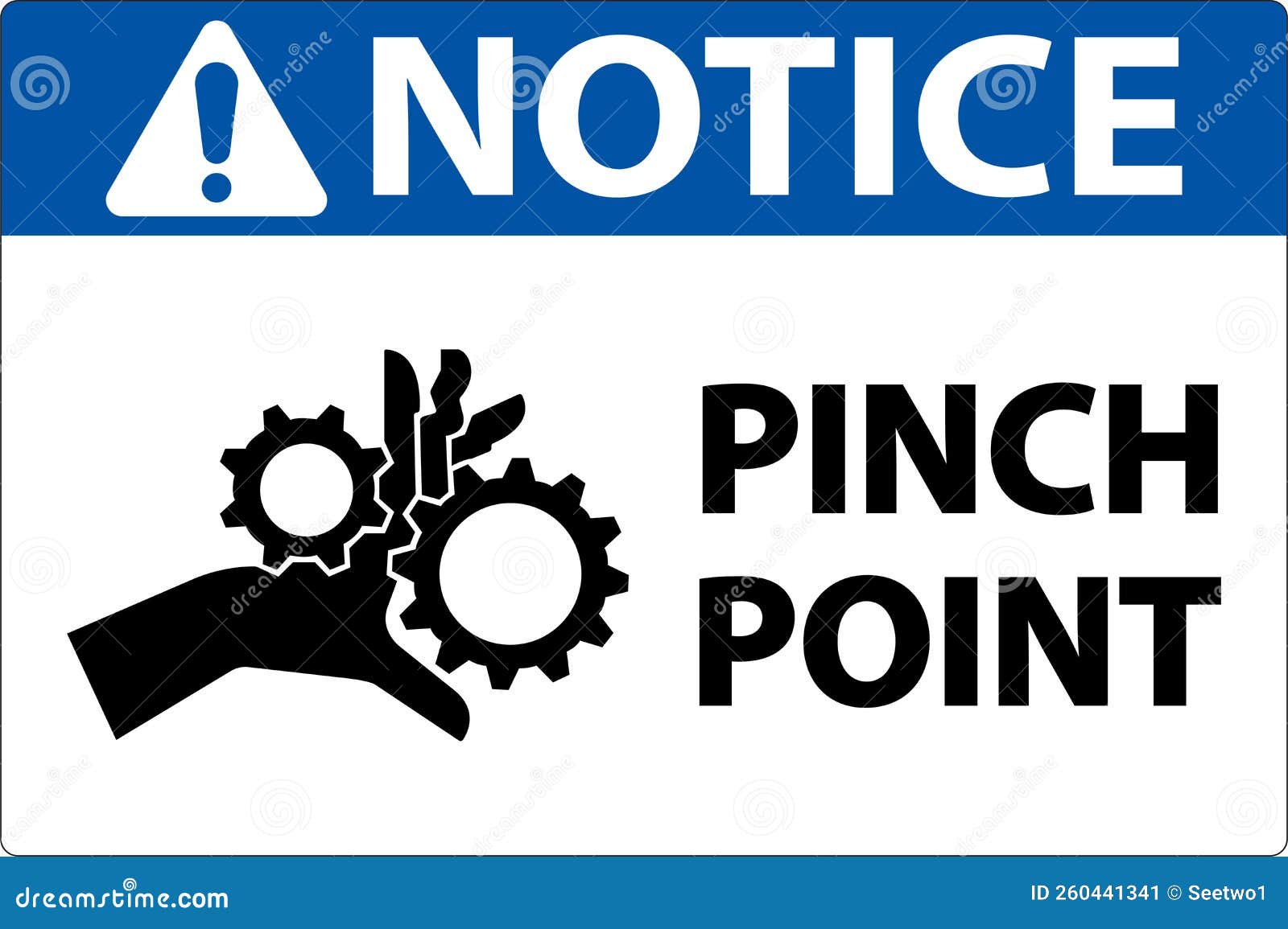 Notice Pinch Point Label Sign on White Background Stock Vector ...