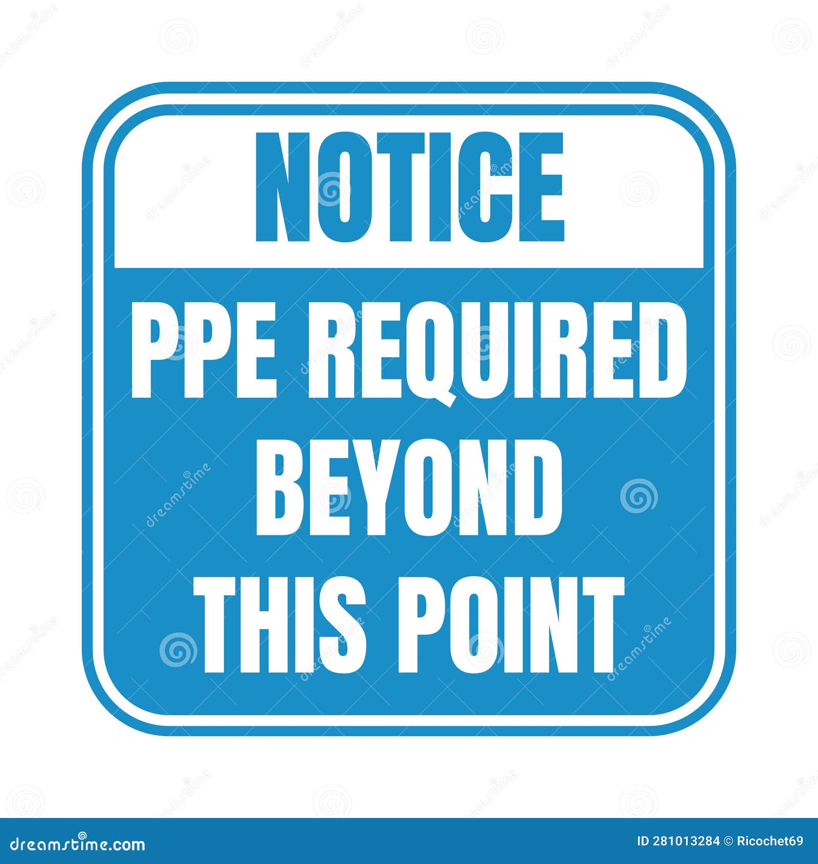 Notice PPE Required Beyond this Point Symbol Icon Stock Illustration ...