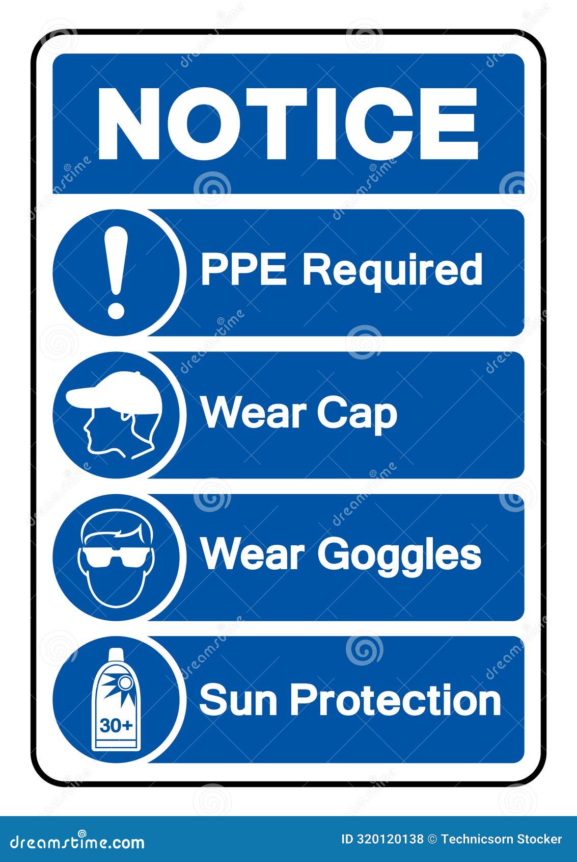 Notice PPE Required Symbol Sign, Vector Illustration, Isolate on White ... Notice PPE Required Symbol Sign, Vector Illustration, Isolate on White ...