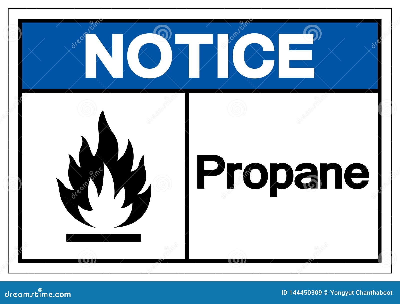 Notice Propane Symbol Sign, Vector Illustration, Isolate on White ...