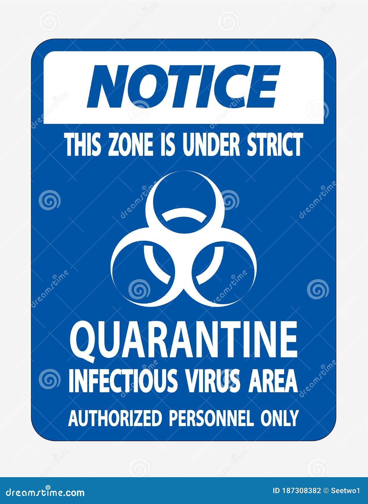 Notice Quarantine Infectious Virus Area Sign Isolate on White ...