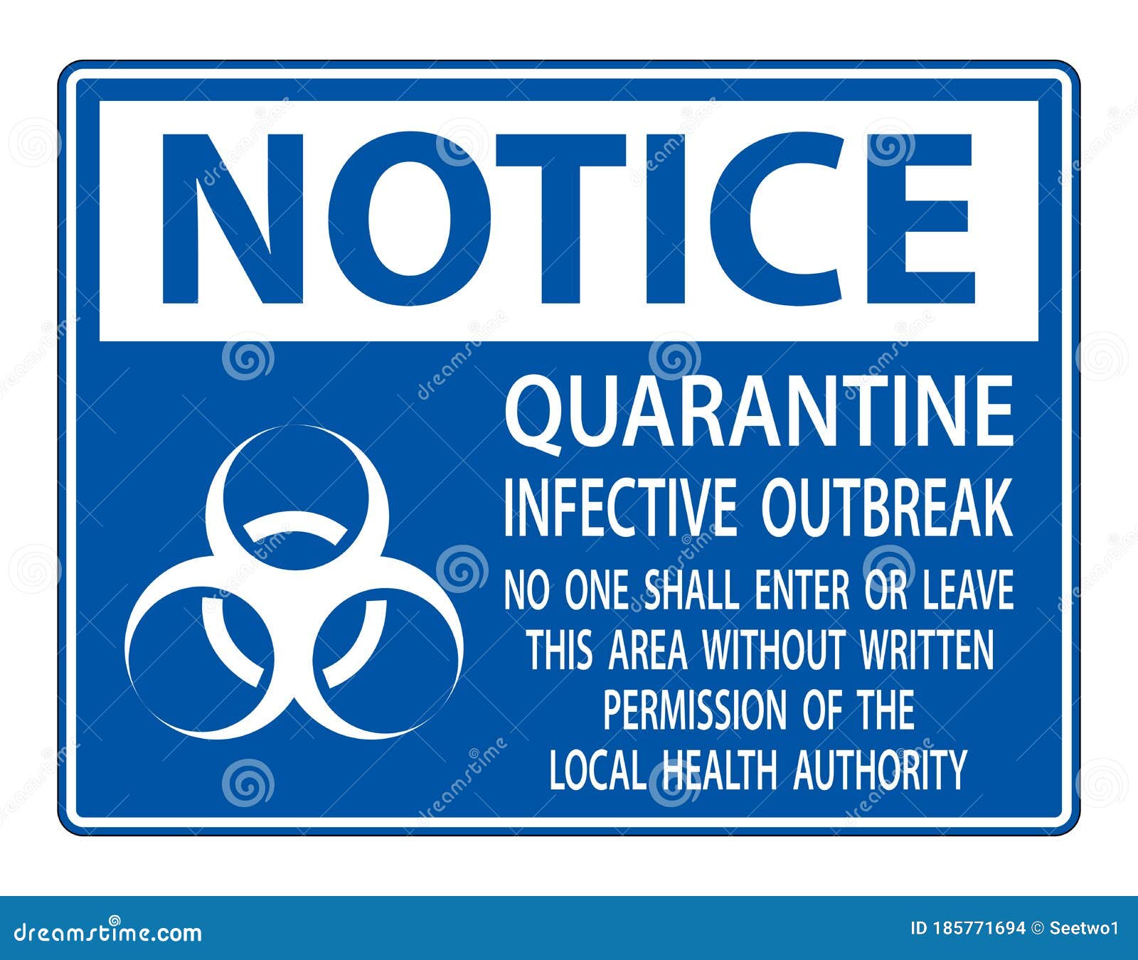 Notice Quarantine Infective Outbreak Sign Isolate on Transparent ...