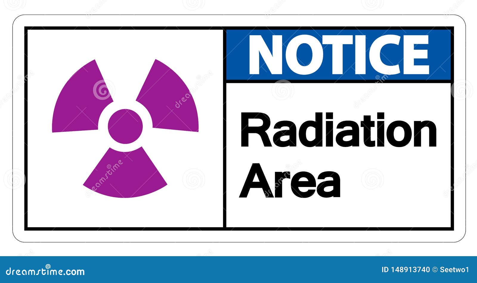 Notice Radiation Area Symbol Sign Isolate on White Background,Vector ...
