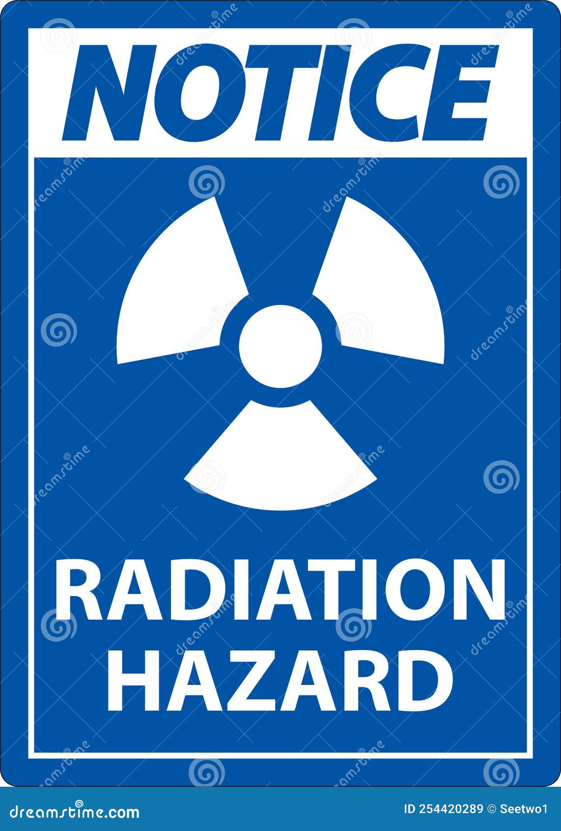 Notice Radiation Hazard Sign on White Background Stock Vector ...