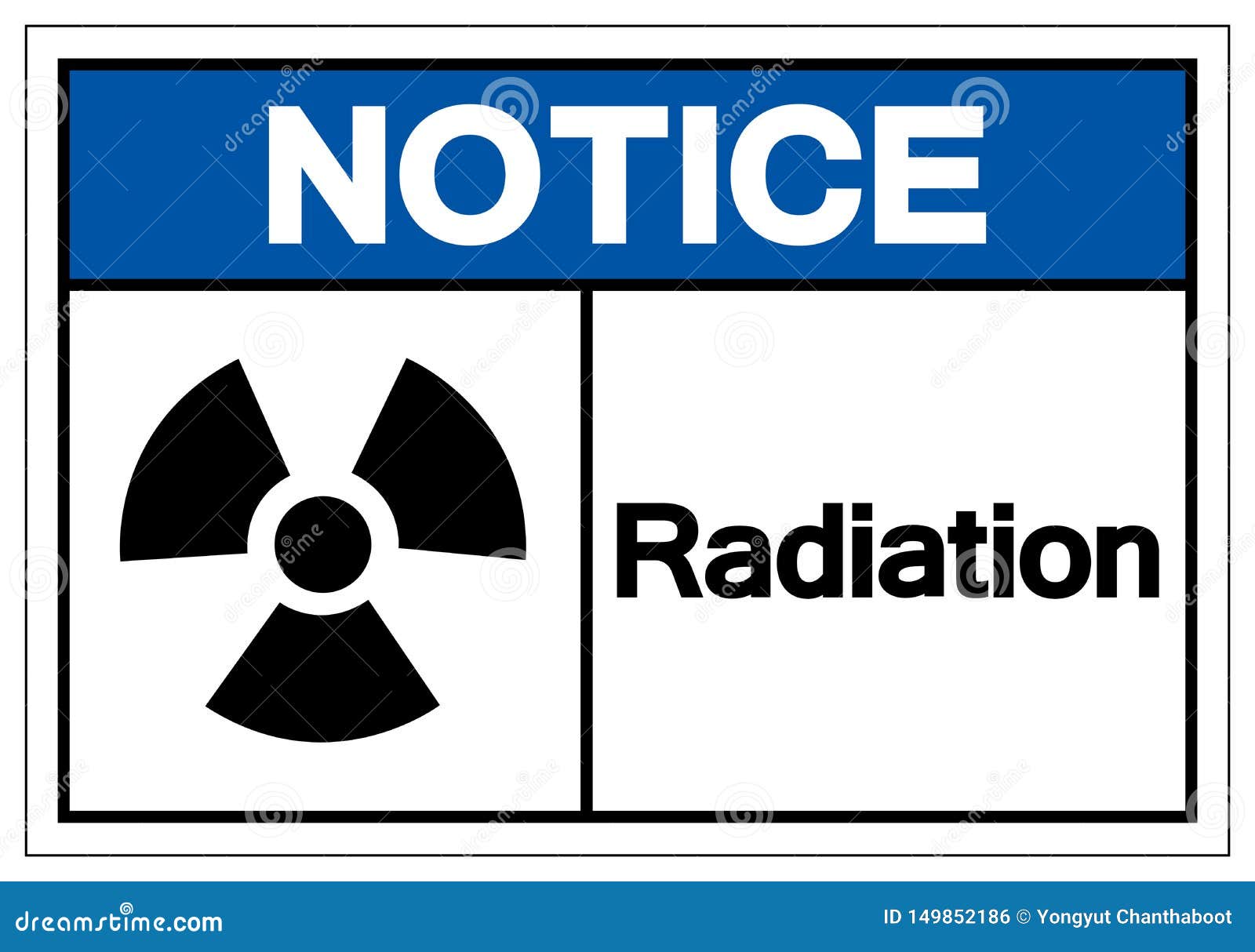 Notice Radiation Symbol Sign, Vector Illustration, Isolate on White ...