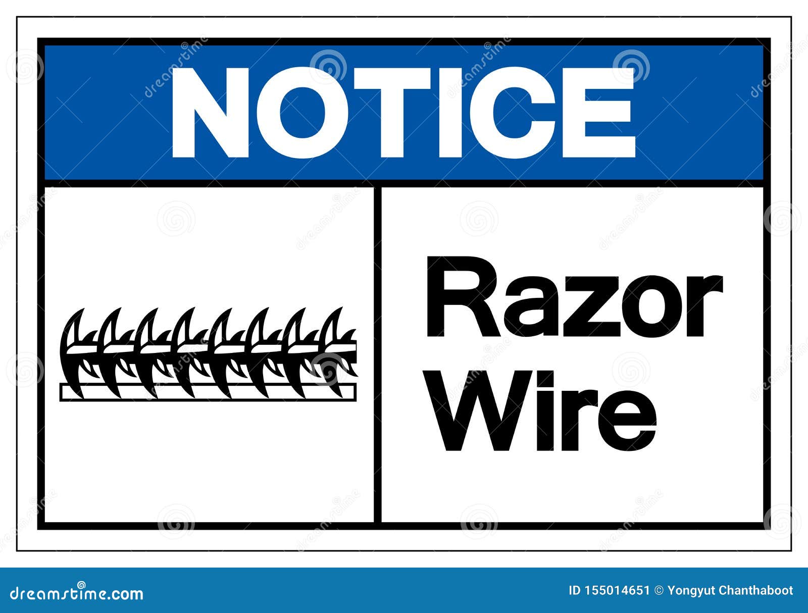 Notice Razor Wire Symbol Sign, Vector Illustration, Isolated on White ...