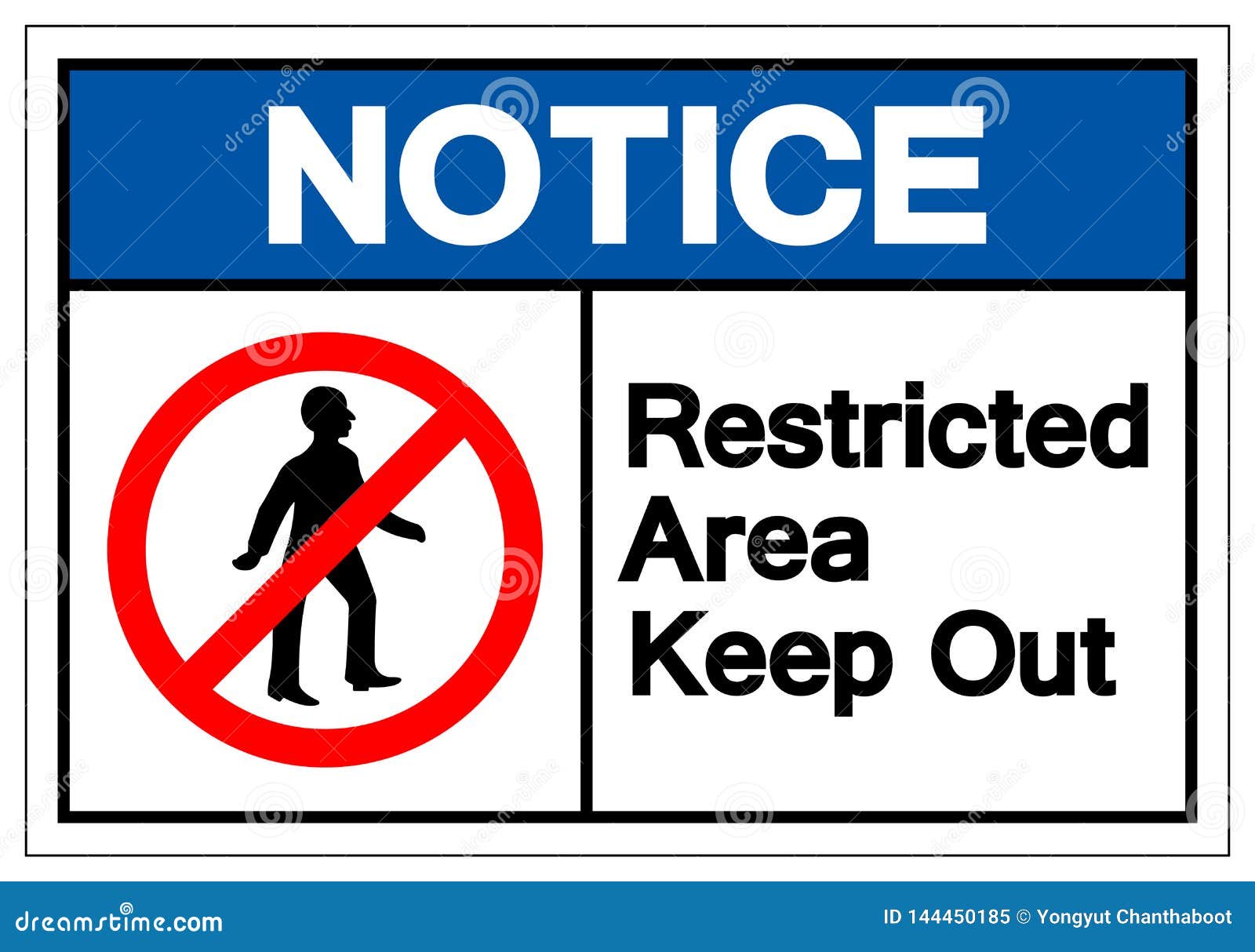 Notice Restricted Area Do Not Enter Tag Template Label Symbol Sign ...