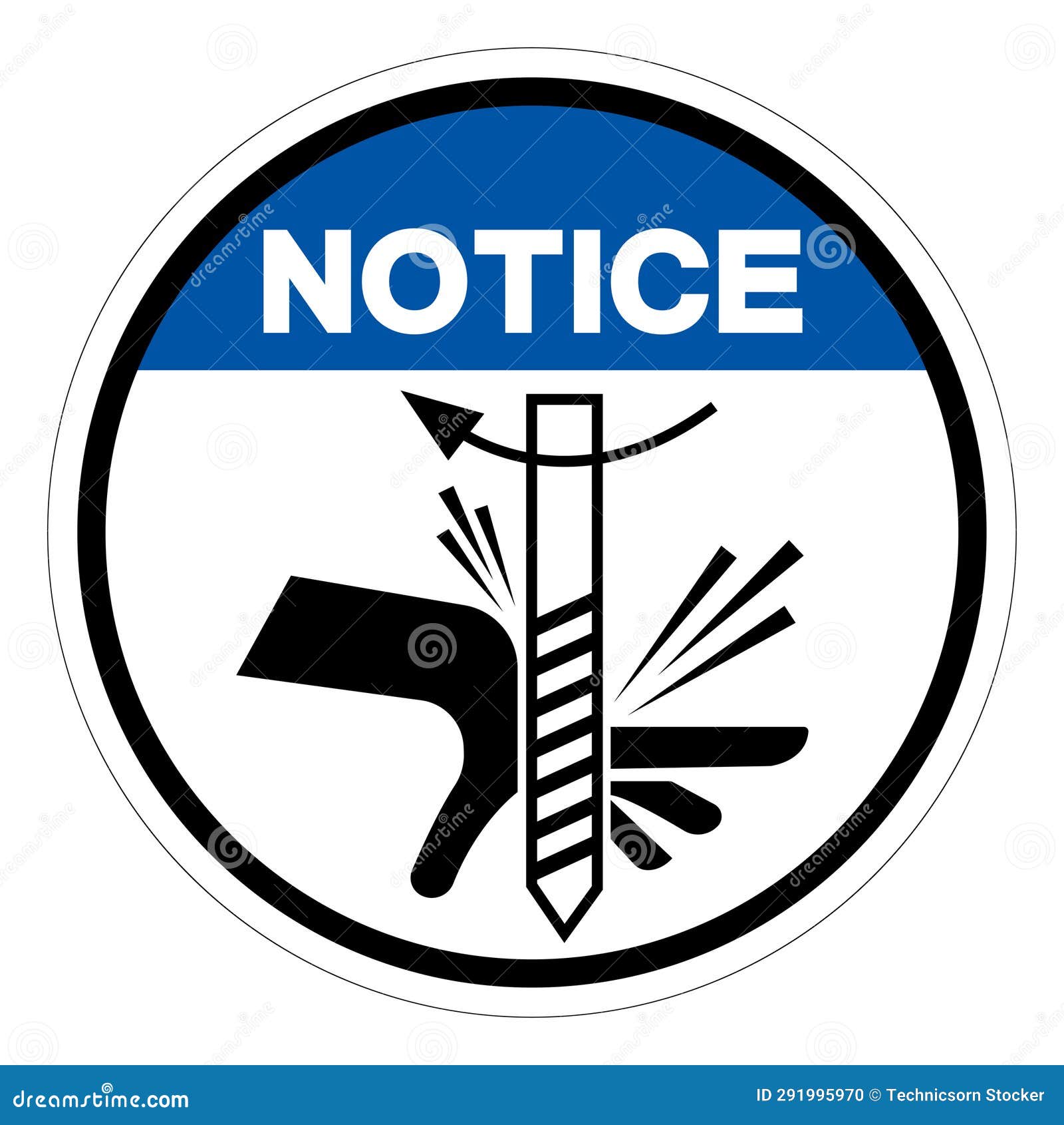 Notice Rotating Cutting Hazard Symbol Sign, Vector Illustration ...