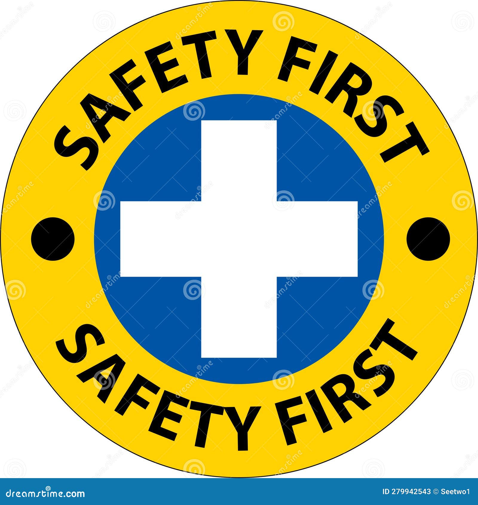 Notice Safety First Sign on White Background Stock Vector ...