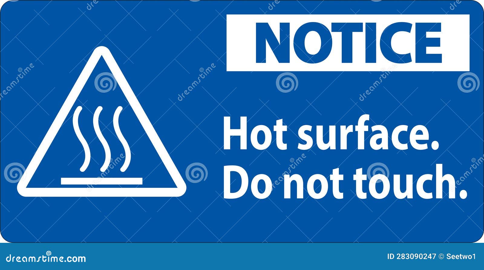 Notice Safety Label Hot Surface, Do Not Touch Stock Vector ...