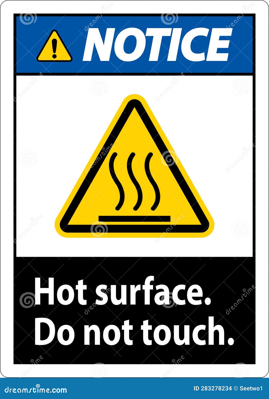 Notice Safety Label Hot Surface, Do Not Touch Stock Vector ...