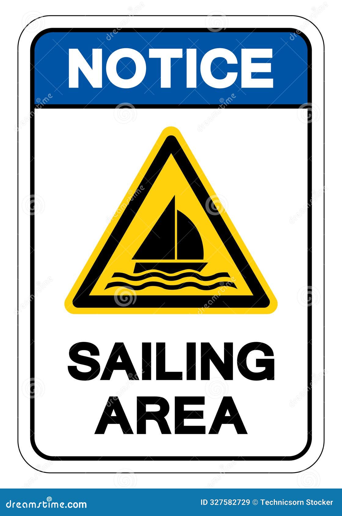 Notice Sailing Area Symbol Sign, Vector Illustration, Isolate on White ...