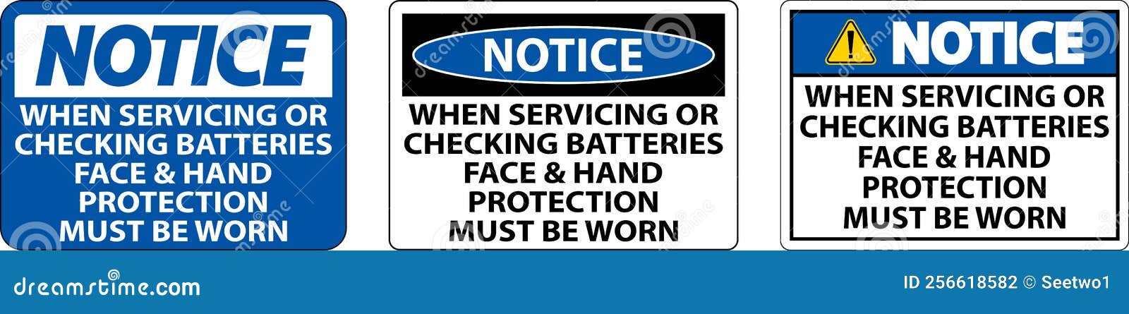 Notice when Servicing Batteries Sign on White Background Stock Vector ...