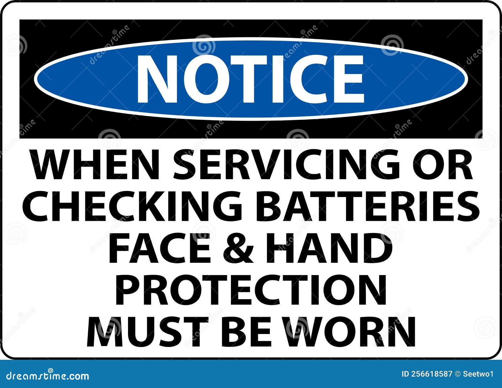 Notice when Servicing Batteries Sign on White Background Stock Vector ...