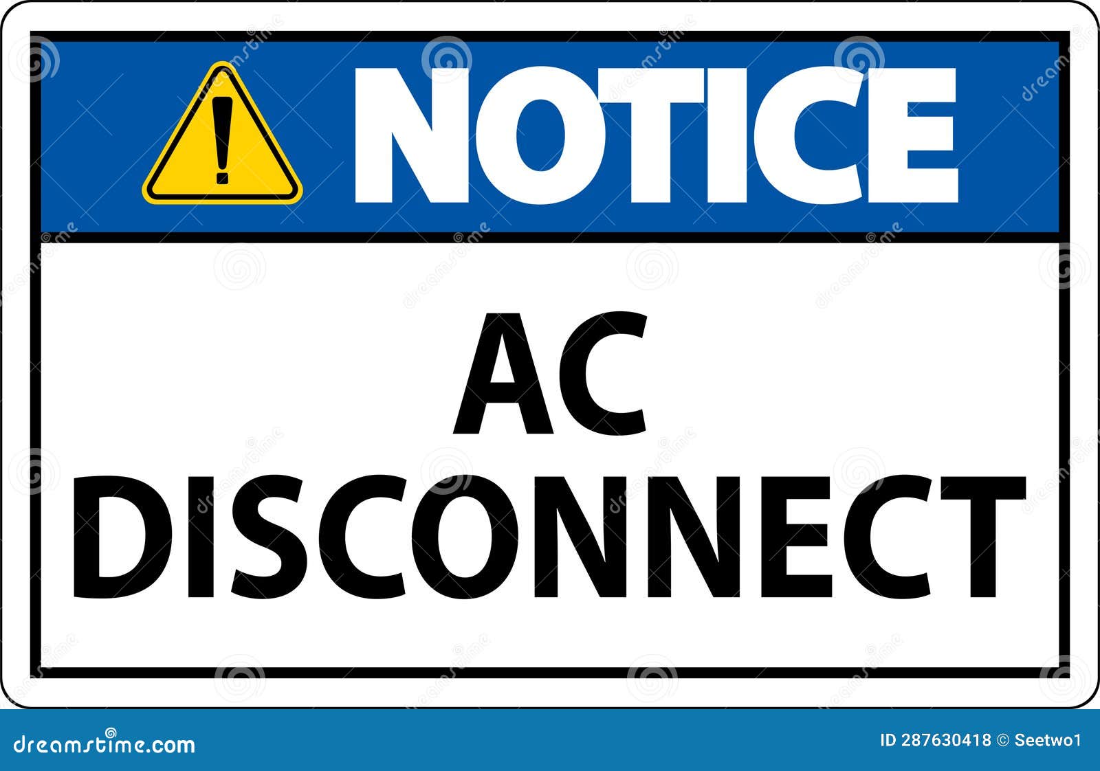 Notice Sign, AC Disconnect Sign Stock Vector - Illustration of icon ...