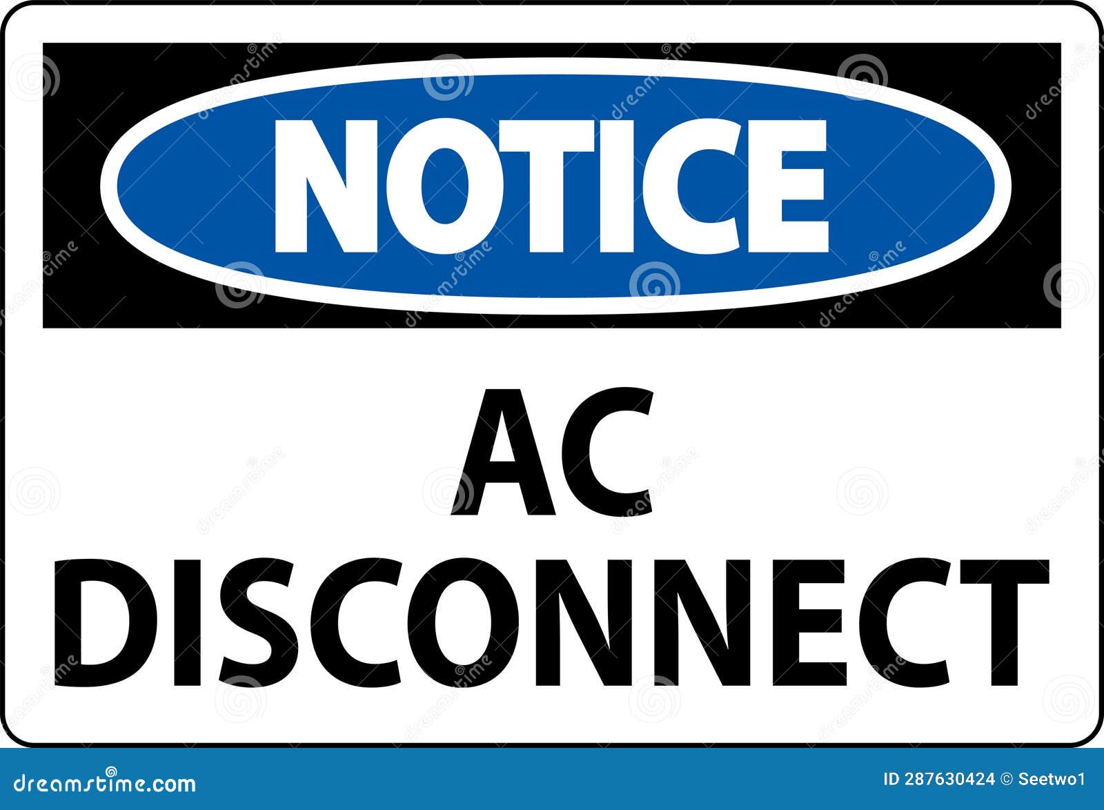 Notice Sign, AC Disconnect Sign Stock Vector - Illustration of power ...